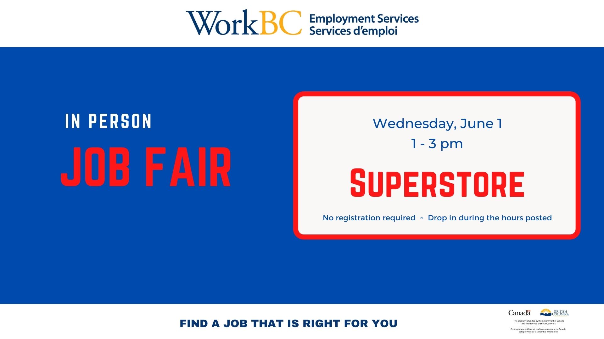 Superstore In Person Job Fair - Creative Employment Access Society